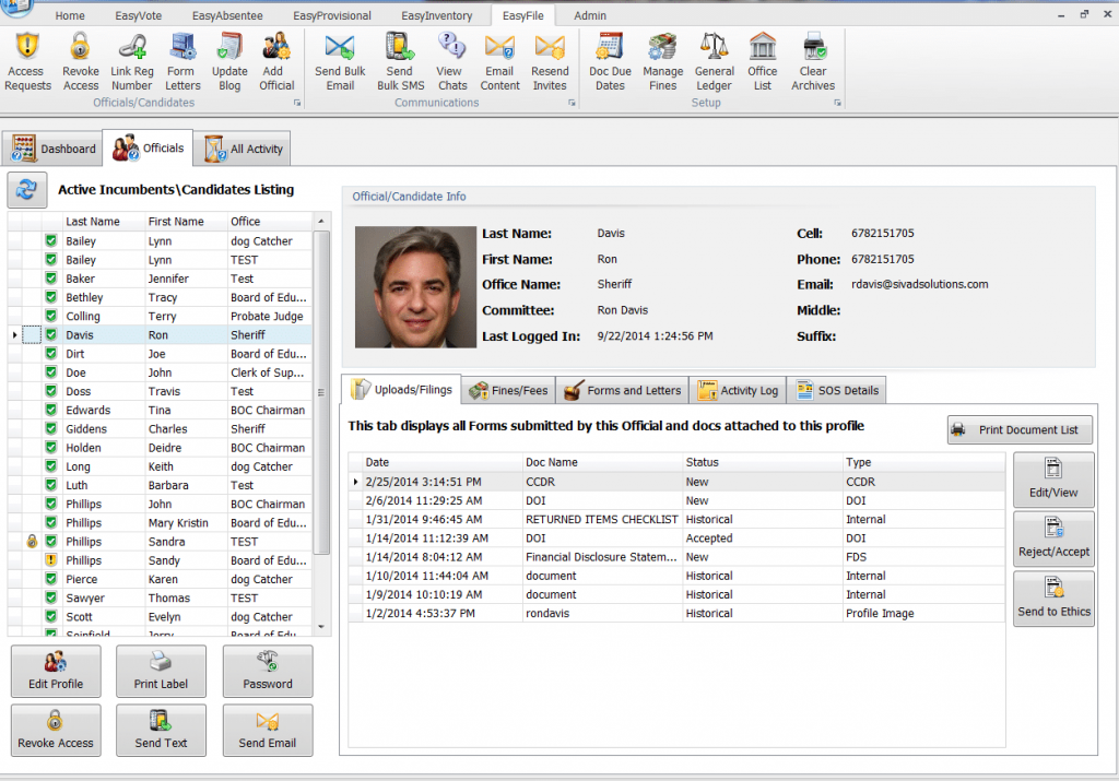EasyCampaignFinance: Candidate Info - EasyVote Solutions LLC